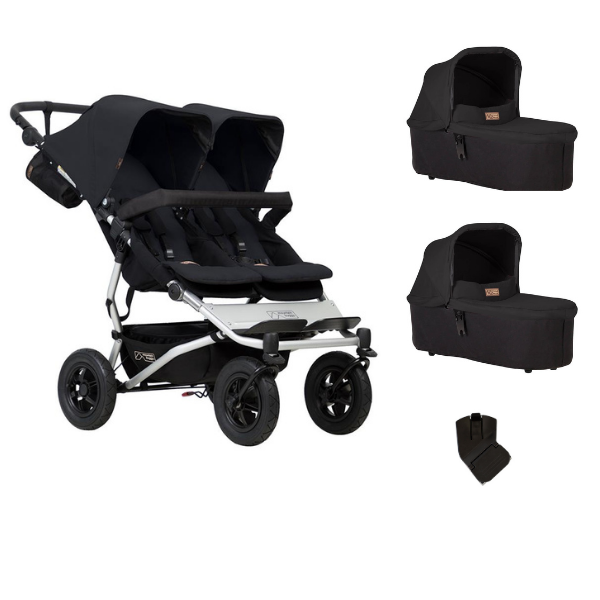 Poussette Double Mountain Buggy Duet V3.2 - Black + 2 Nacelles Plus ...
