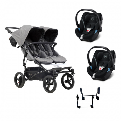 Poussette Double Mountain Buggy Duet V3.2 - Black + 2 Nacelles Plus ...